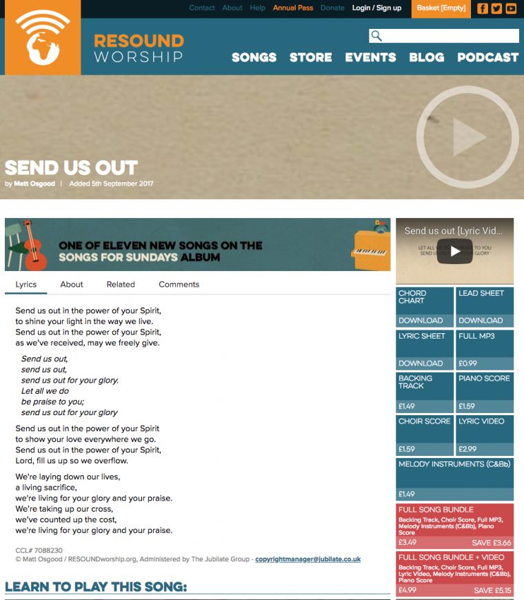 A new ‘sending’ song: “Send us out” – Malcolm Cox